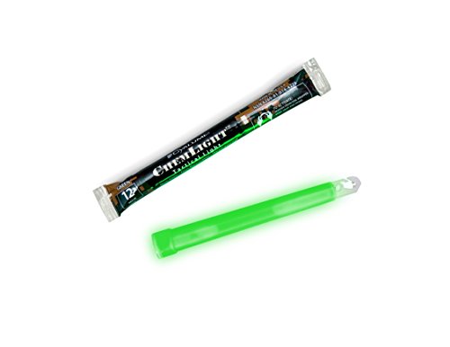 Cyalume Military Grade Green Glow Sticks - Premium Bright 6” ChemLight Emergency Glow Sticks with 12 Hour Duration (Bulk Pack of 10 Chem Lights)