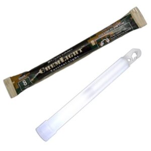 cyalume military grade white glow sticks - premium bright 6” chemlight emergency glow sticks with 8 hour duration (bulk pack of 10 chem lights)