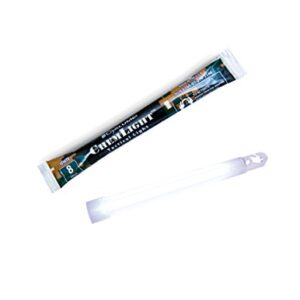 Cyalume Military Grade White Glow Sticks - Premium Bright 6” ChemLight Emergency Glow Sticks with 8 Hour Duration (Bulk Pack of 10 Chem Lights)