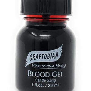 Graftobian Blood Gel 1oz Bottle - Special FX Fake Blood for Halloween - Drips & Never Dries