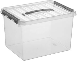 sunware 78800609 q-line storage box, transparent, 22 liter