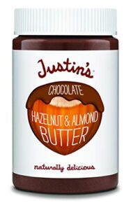 justin's chocolate hazelnut and almond butter, organic cocoa, no stir, gluten-free, responsibly sourced, 16 ounce (pack of 1)