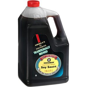 kikkoman - traditionally brewed soy sauce, organic soy sauce, all purpose seasoning, no added preservatives - 1 gallon (pack of 1)