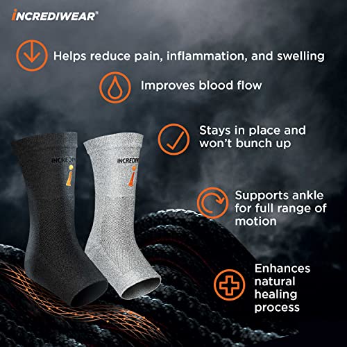 Incrediwear Radical Pain Relief For Aches & Injuries Ankle Brace, Grey, S/M