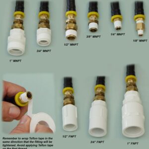 Winterize Sprinkler System Blow Out Adapter: Air Compressor to National Pipe Threads (NPT) Set with Shut Off Valve - Contains all common sizes!