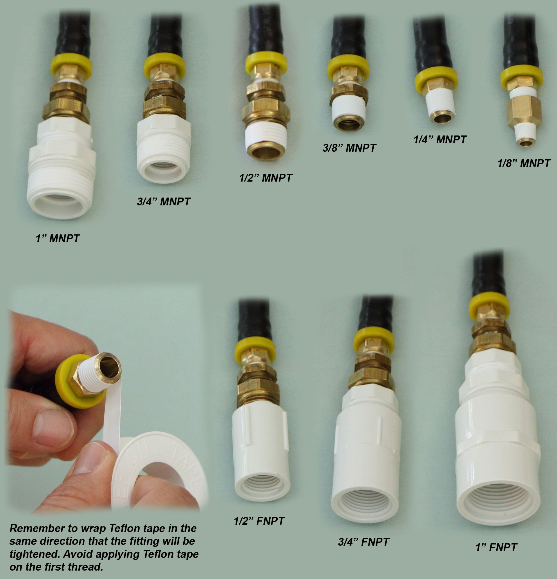 Winterize Sprinkler System Blow Out Adapter: Air Compressor to National Pipe Threads (NPT) Set with Shut Off Valve - Contains all common sizes!