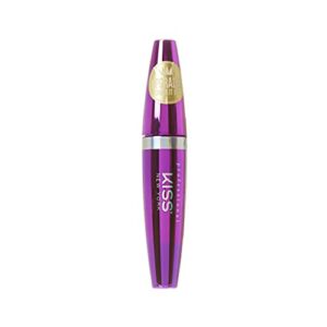 kiss new york volume n’ define mascara, no flaking, no smudging, no clumping, water-resistant long wearing mascara (very black)