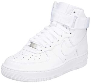 nike women's air force 1 high casual shoes (8, white/white/white)