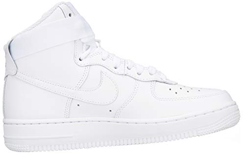 Nike Women's AIR Force 1 HIGH Casual Shoes (8, White/White/White)