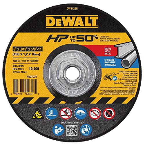 DeWalt DW8426H 6" x .045" x 5/8"-11 Metal Cutting Wheel