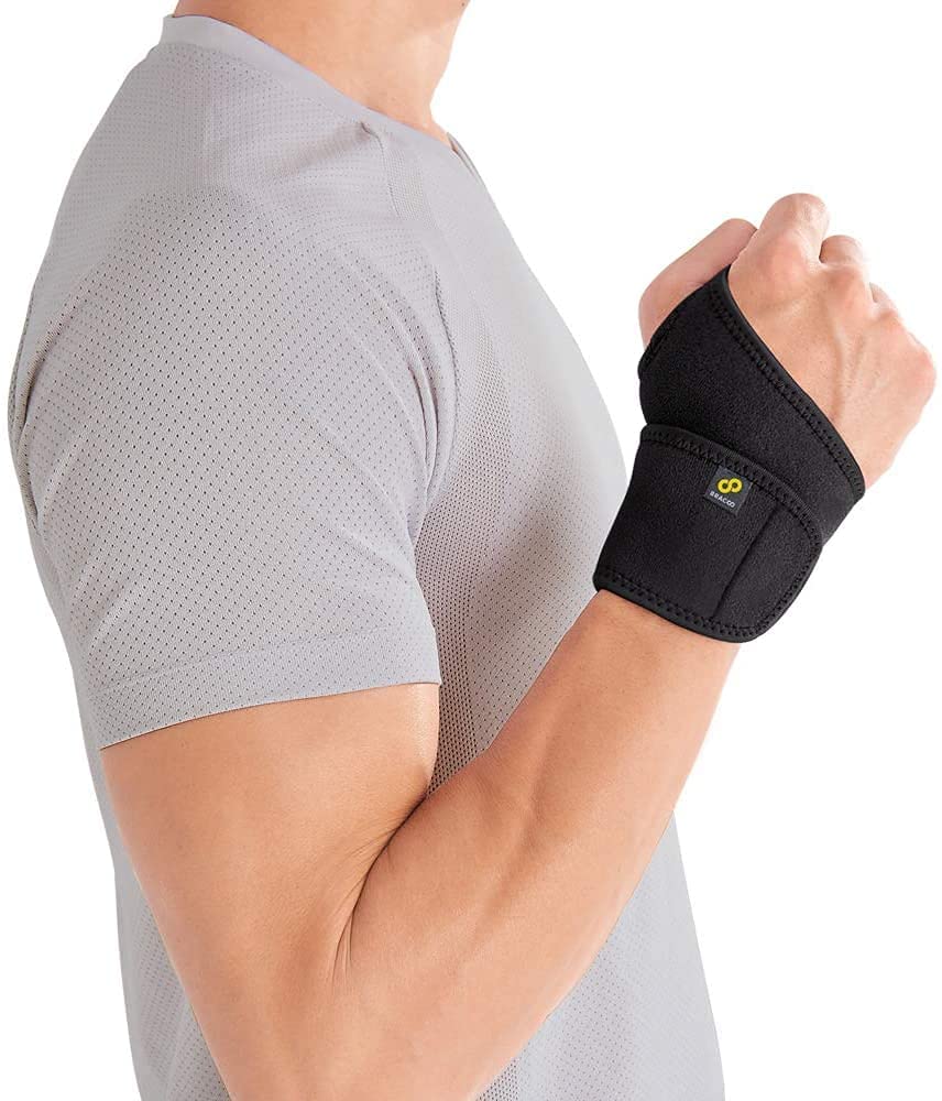 Bracoo Wrist Compression Wrap Brace for Carpal Tunnel, Adjustable Support Strap bands,Weightlifting, Fitness, Tendonitis, Arthritis, Joint Pain Relief, Wrist Tendonitis, Right & Left Hand, WS10