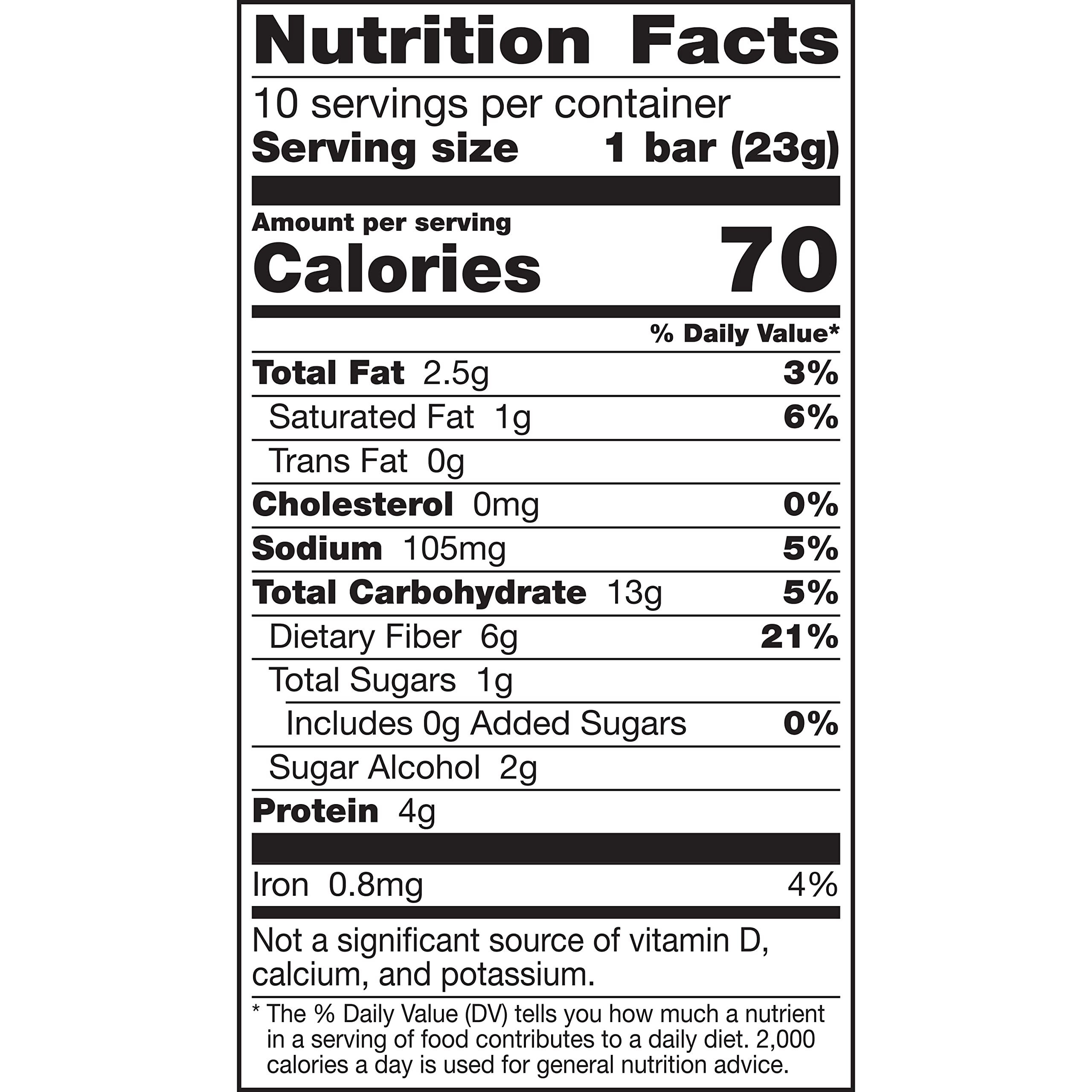 Fiber One 70 Calorie Chewy Snack Bars, Chocolate Peanut Butter, 10 ct