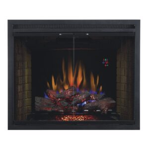 ClassicFlame 39EB500GRS 39" Traditional Built-in Electric Fireplace Insert with Glass Door and Mesh Screen, Dual Voltage Option