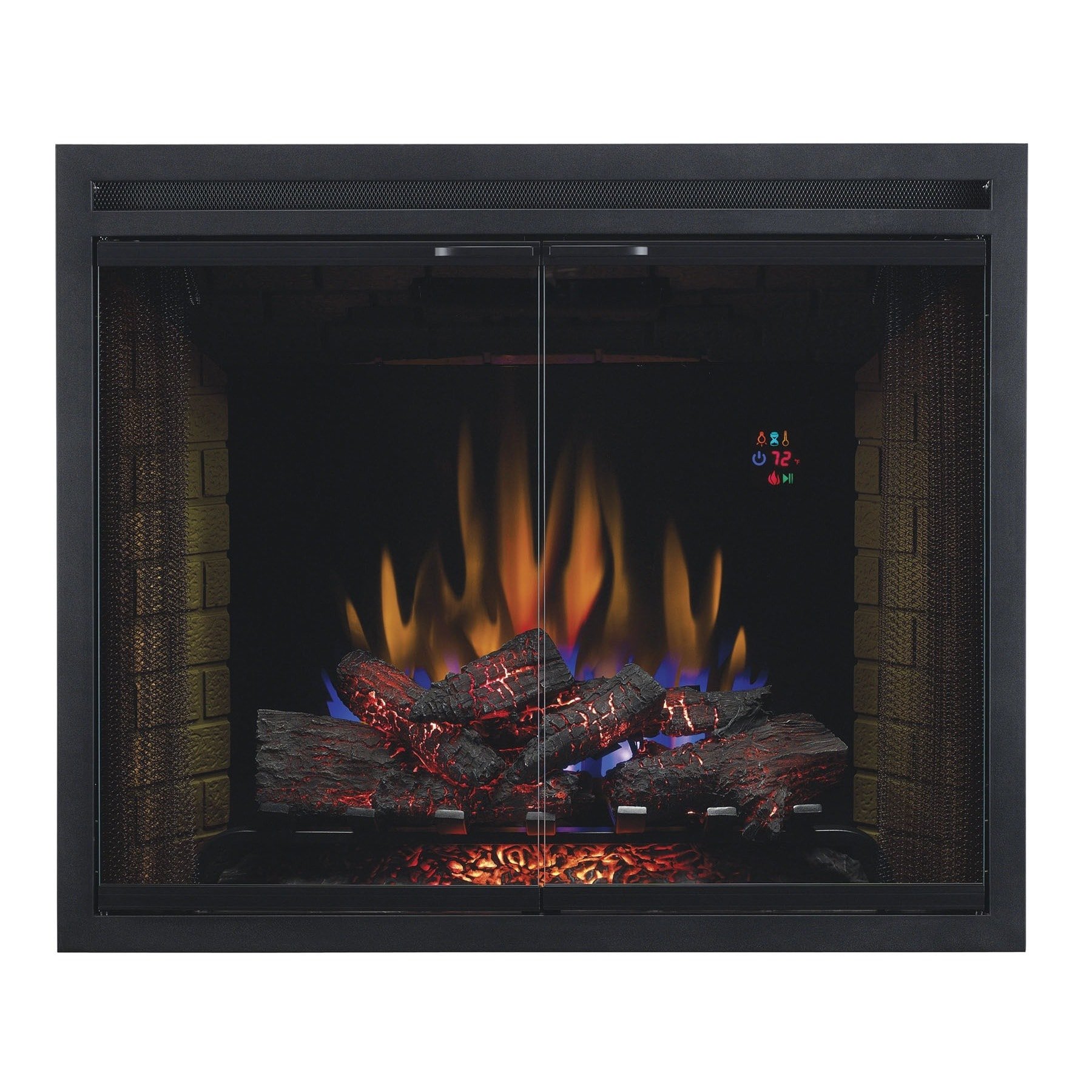 ClassicFlame 39EB500GRS 39" Traditional Built-in Electric Fireplace Insert with Glass Door and Mesh Screen, Dual Voltage Option