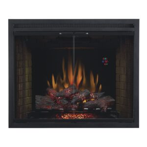 ClassicFlame 39EB500GRS 39" Traditional Built-in Electric Fireplace Insert with Glass Door and Mesh Screen, Dual Voltage Option