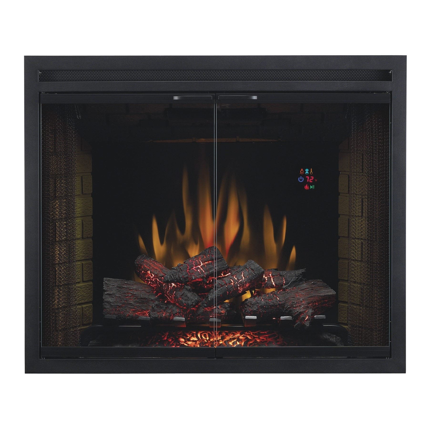 ClassicFlame 39EB500GRS 39" Traditional Built-in Electric Fireplace Insert with Glass Door and Mesh Screen, Dual Voltage Option