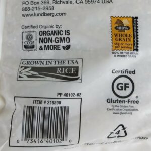 Lundberg Family Farms Organic Short Grain Brown Rice 12lbs