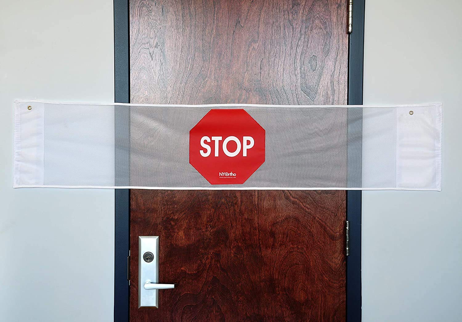 NYOrtho Door Guard Stop Sign Banner | Stop Sign Strip | Size: 40" W