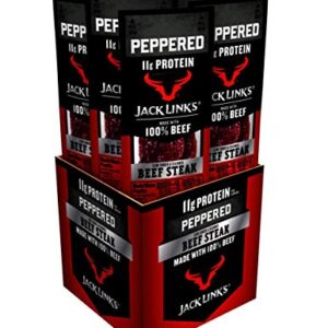 Jack Link’s Premium Cuts Beef Steak, Peppered, 12 Count, 1 Oz Strips – Great Protein Snack with 11g of Protein and 1g of Carbs Per Serving