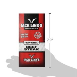 Jack Link’s Premium Cuts Beef Steak, Peppered, 12 Count, 1 Oz Strips – Great Protein Snack with 11g of Protein and 1g of Carbs Per Serving