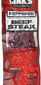 Jack Link’s Premium Cuts Beef Steak, Peppered, 12 Count, 1 Oz Strips – Great Protein Snack with 11g of Protein and 1g of Carbs Per Serving