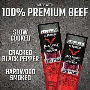 Jack Link’s Premium Cuts Beef Steak, Peppered, 12 Count, 1 Oz Strips – Great Protein Snack with 11g of Protein and 1g of Carbs Per Serving