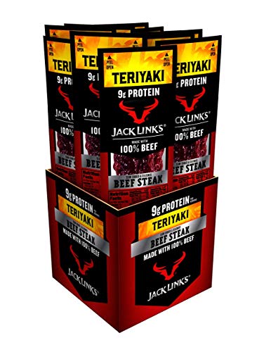 Jack Link’s Premium Cuts Beef Steak, Teriyaki, Great Snack with 9g of Protein and 9g of Carbs per Serving, Made with Premium Beef, 1 Ounce (Pack of 12)