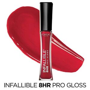 L’Oreal Paris Makeup Infallible 8 Hour Hydrating Lip Gloss, Red Fatale, 0.21 Fl Oz