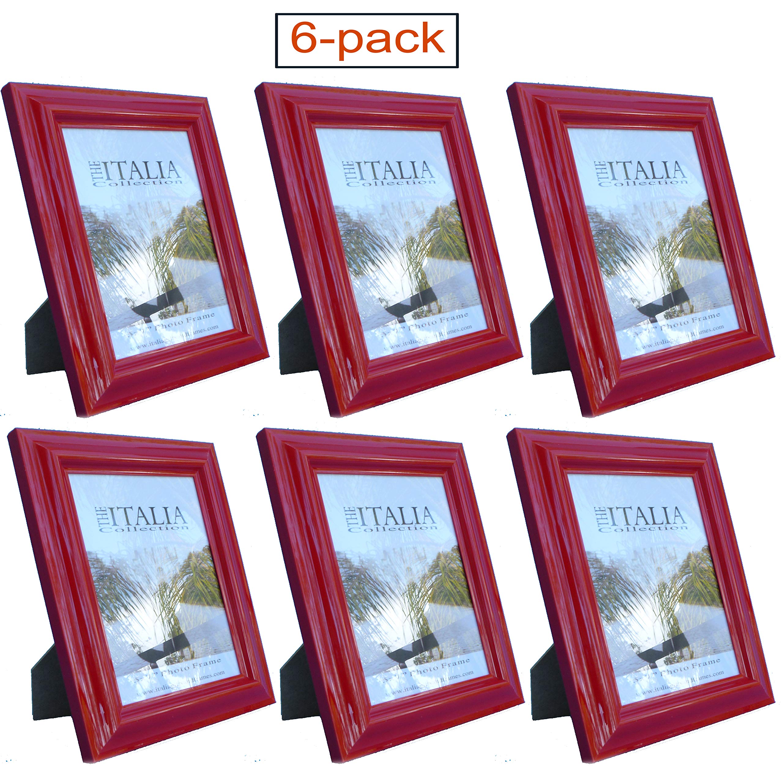 ITALIA Picture Frame 4x6 Red (6-Pack)