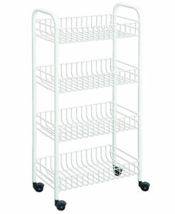 metaltex usa inc. 4-tier rolling cart, white