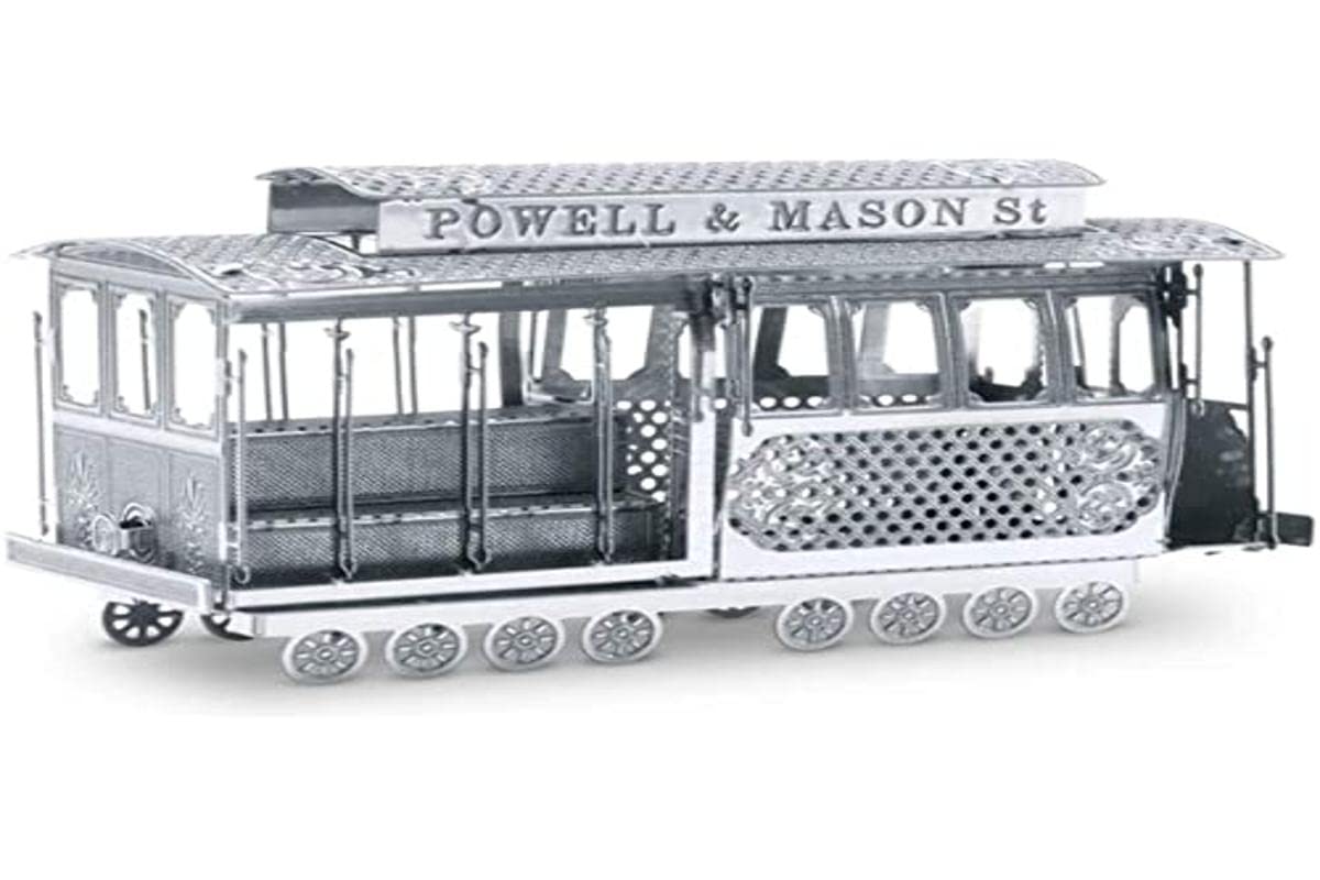 Fascinations Metal Earth San Francisco Cable Car 3D Metal Model Kit,Silver