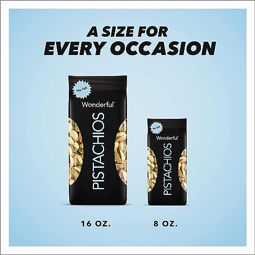 Wonderful Pistachios In Shell, Roasted with No Salt Nuts, 16 Ounce Bag, Protein Snack, On the Go Healthy Snack (16 oz)