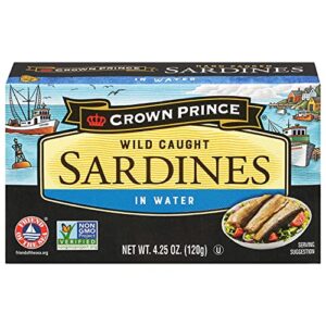 Crown Prince Sardines in Water, 4.25-Ounce Cans (Pack of 12)