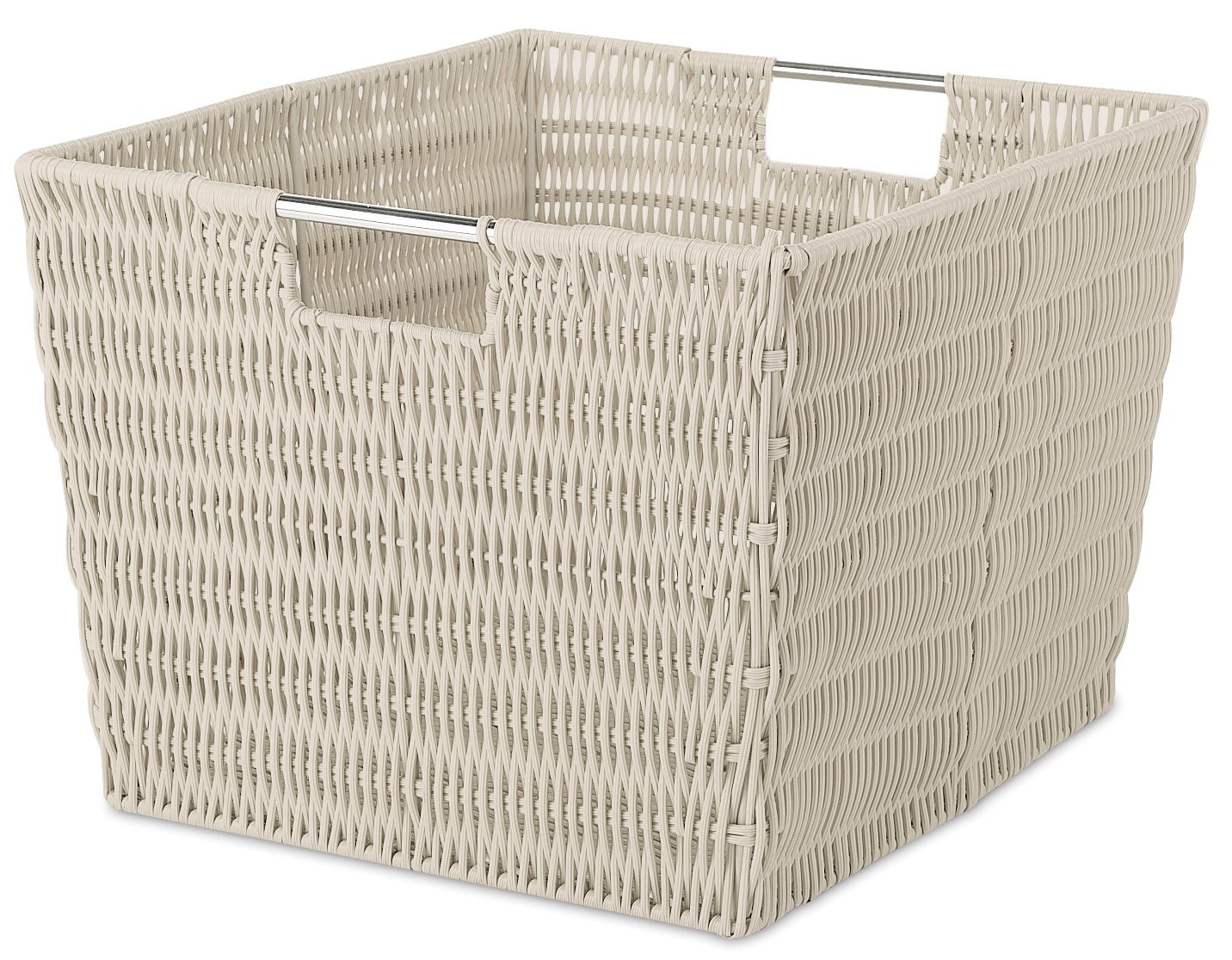 Whitmor Rattique Storage Tote, Latte