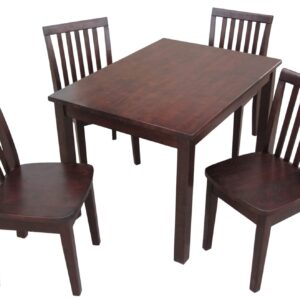 International Concepts 5-Piece 2532 Table with 4 Mission Juvenile Chairs, Rich Mocha Finish