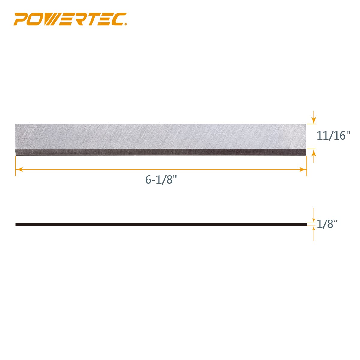 POWERTEC 6-1/8 Inch Jointer Blades for Ridgid JP06000, JP06101, JP0610 Jointer, Replacement for AC8600, JE08008 Jointer Knives, Set of 3 (148020)