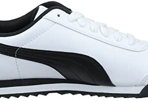 PUMA Men's ROMA BASIC Sneaker, white-black, 10.5