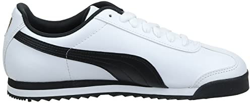 PUMA Men's ROMA BASIC Sneaker, white-black, 10.5