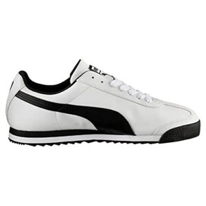 PUMA Men's ROMA BASIC Sneaker, white-black, 10.5