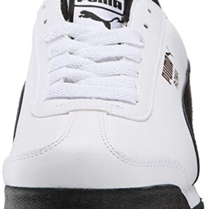 PUMA Men's ROMA BASIC Sneaker, white-black, 10.5