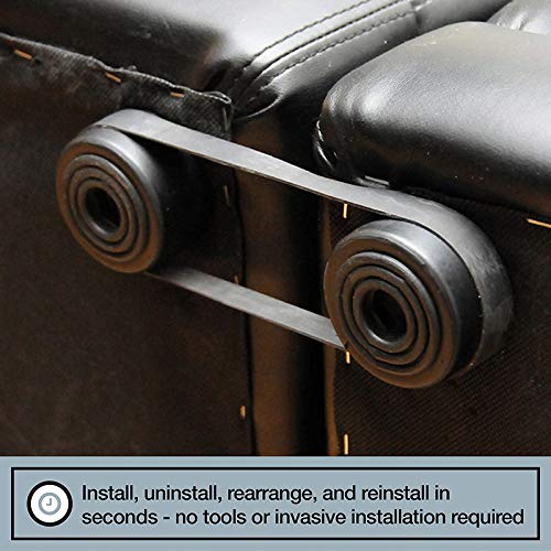 Couch Clamp Sectional Sofa Connectors (4 Pack) - Keep Sofa Cushions From Sliding & Gaps, Easy Install Straps & No Tools Required. Universal Fit Ideal for 3 Piece Modular Sofa - Prevent Floor Scratches