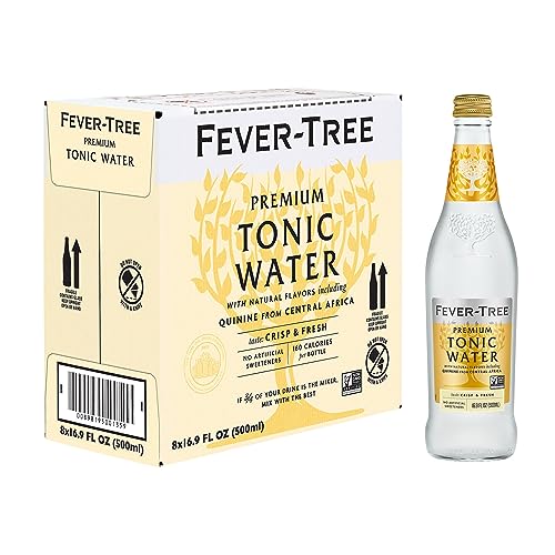 Fever Tree Indian Tonic Water - Premium Quality Mixer - Refreshing Beverage for Cocktails & Mocktails. Naturally Sourced Ingredients, No Artificial Sweeteners or Colors - 500 ML Bottles - Pack of 8