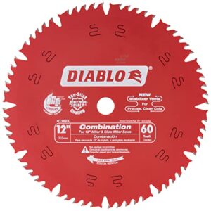 diablo d1260x 12-inch by 60t 1in arbor combination saw blade