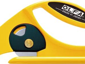 OLFA 45mm Rolled Material Cutter (45-C) - Rotary Blade Utility Knife w/ Solid Base & Large Handle for Cutting Carpet, Linoleum, Fabric, Paper, Replacement Blades: OLFA RB45-1 Rotary Blades