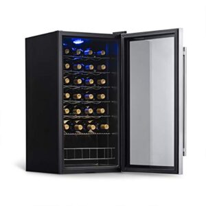 NewAir Compressor Wine Cooler Refrigerator in Stainless Steel | 27 Bottle Capacity | Freestanding or Built-In | UV Protected Glass Door with Lock and Handle AWC-270E