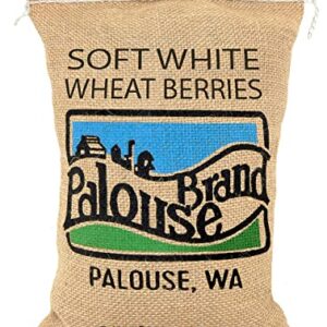 Soft White Wheat Berries | 5 LBS | Family Farmed in Washington State | 100% Desiccant Free | Non-GMO Project Verified | 100% Non-Irradiated | Kosher | Field Traced | Burlap Bag