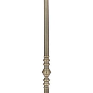 Regency Hill Montebello Traditional Shabby Chic Floor Lamp Standing Pole 59" Tall Antique Brass Gold Metal Off White Bell Shade Candelabra Decor for Living Room Reading House Bedroom Home