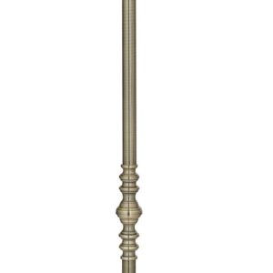 Regency Hill Montebello Traditional Shabby Chic Floor Lamp Standing Pole 59" Tall Antique Brass Gold Metal Off White Bell Shade Candelabra Decor for Living Room Reading House Bedroom Home