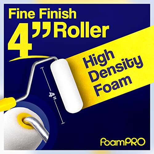 Foampro 164 Fine Finish Roller (High-Density Foam) 4", Pack of 1