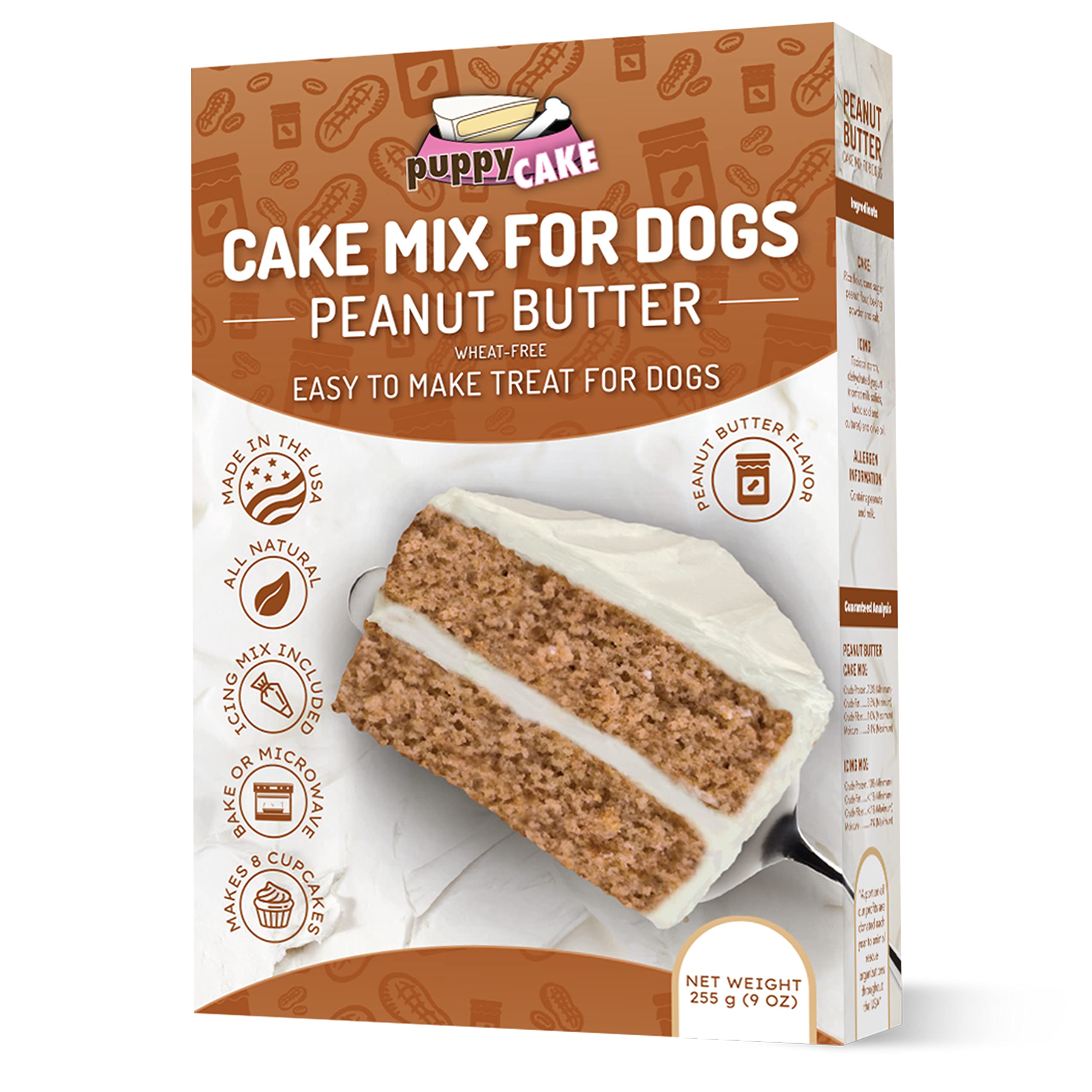 Puppy Cake Dog Birthday Cake Mix 6 Flavors - Cake Mix for Dogs, Icing Mix, Bake or Microwave, Made in USA, All Natural Fluffy & Moist Dog Cake Mix